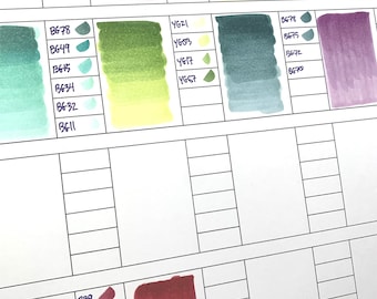 Blank Alcohol Marker Blending Swatch Sheet Version III Digital Swatch ...