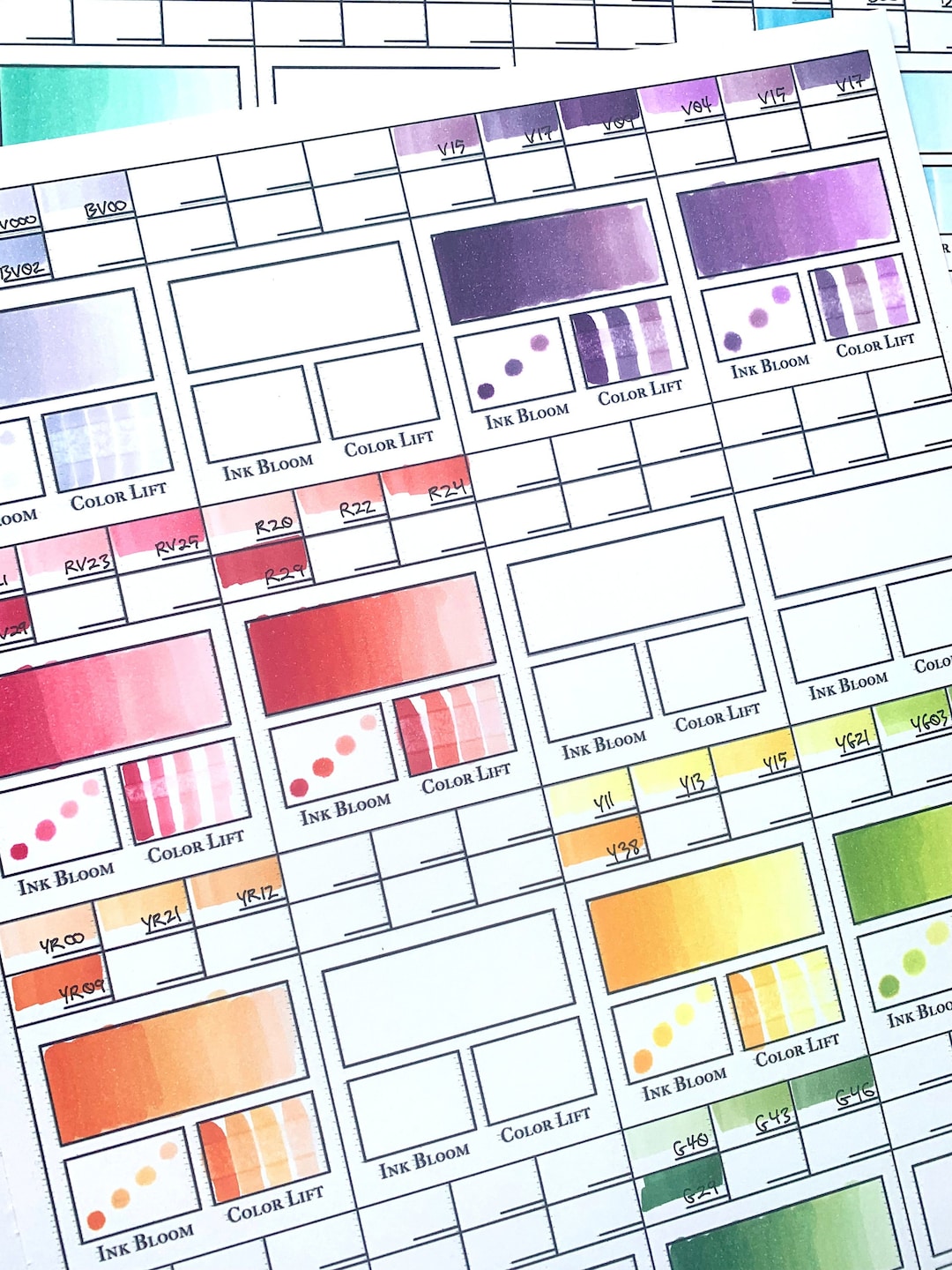 Blank Alcohol Marker Blending Swatch Sheet Version I - Digital Swatch ...