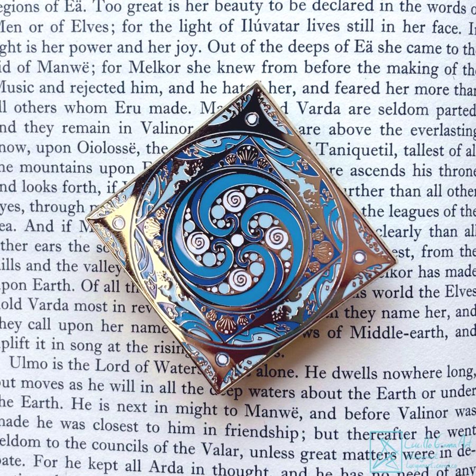 Ulmo Heraldic Device - Fantasy Hard Enamel Pin - Etsy