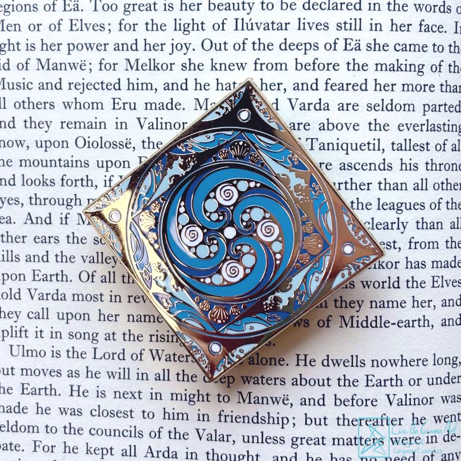 Ulmo Heraldic Device - Fantasy Hard Enamel Pin - Etsy