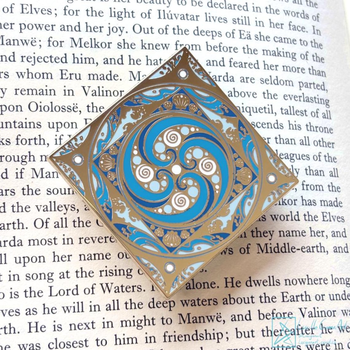 Ulmo Heraldic Device - Fantasy Hard Enamel Pin - Etsy