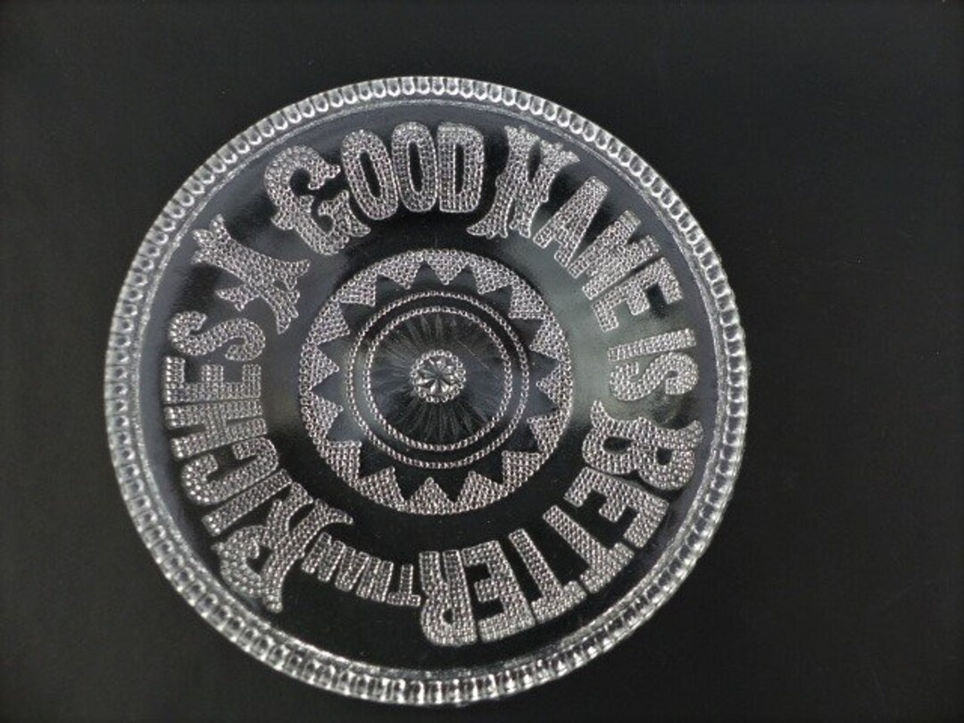 Victorian Glass Pin Dish a Good Name is Better Than - Etsy