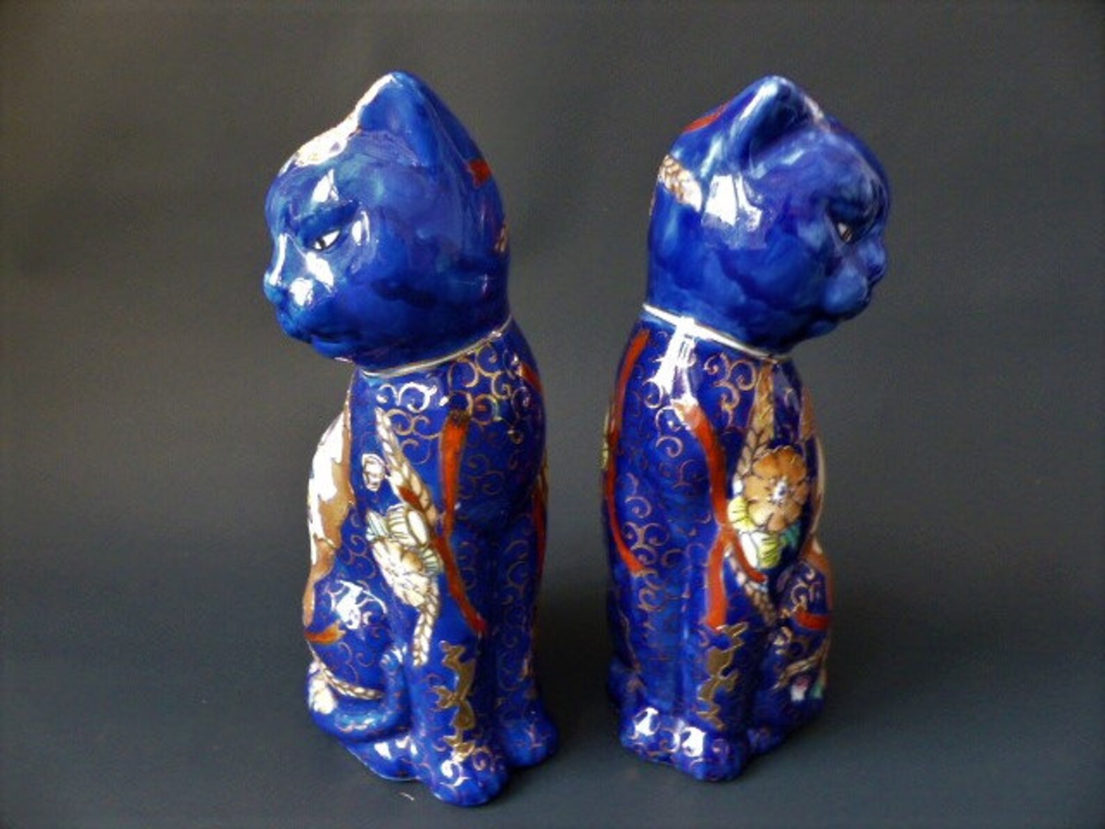 Vintage Chinese Blue Cats Figurine Decorated With Tube Lined - Etsy UK