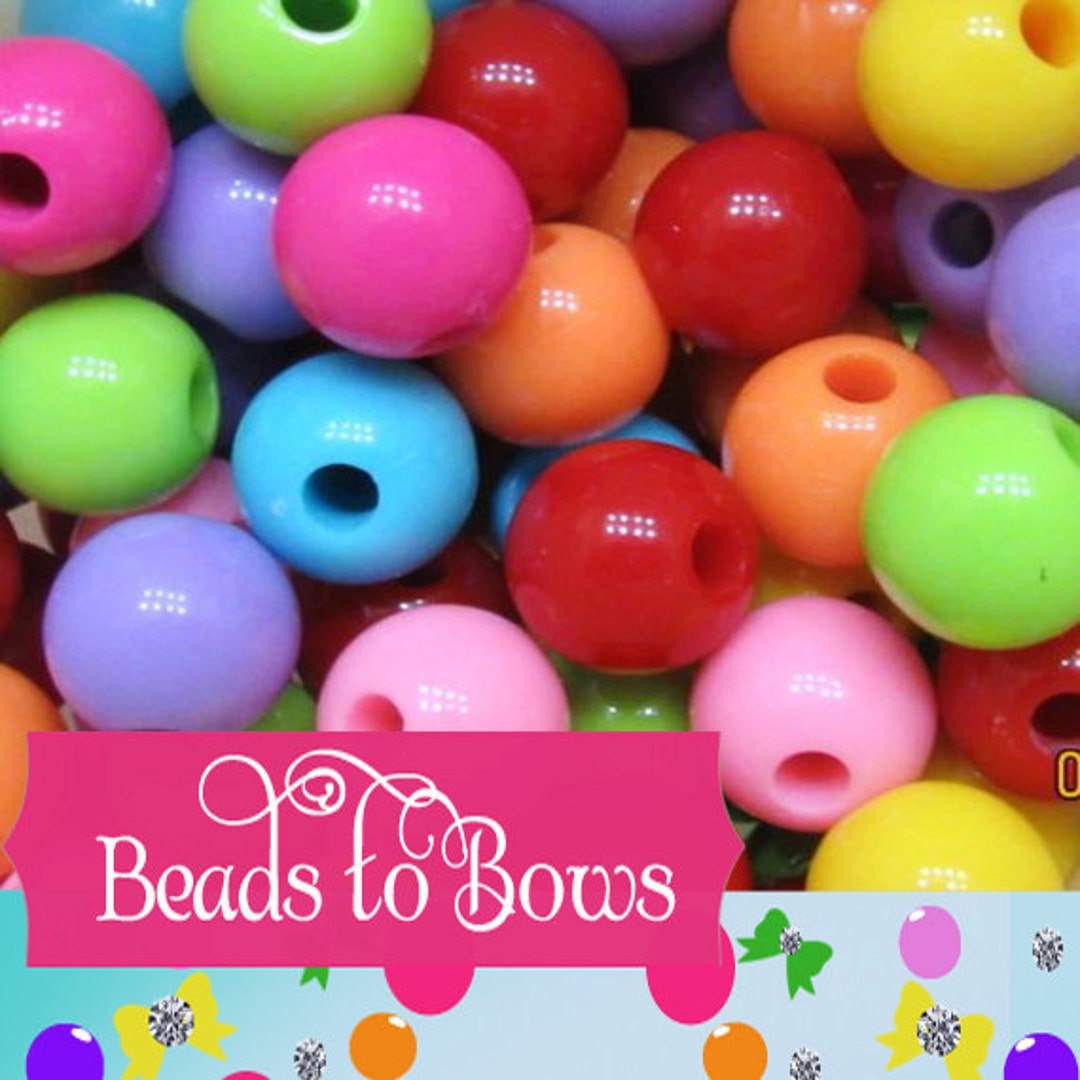 SALE 2.99 - 50 Colorful Bubblegum Beads, Chunky Necklace Beads, Acrylic ...