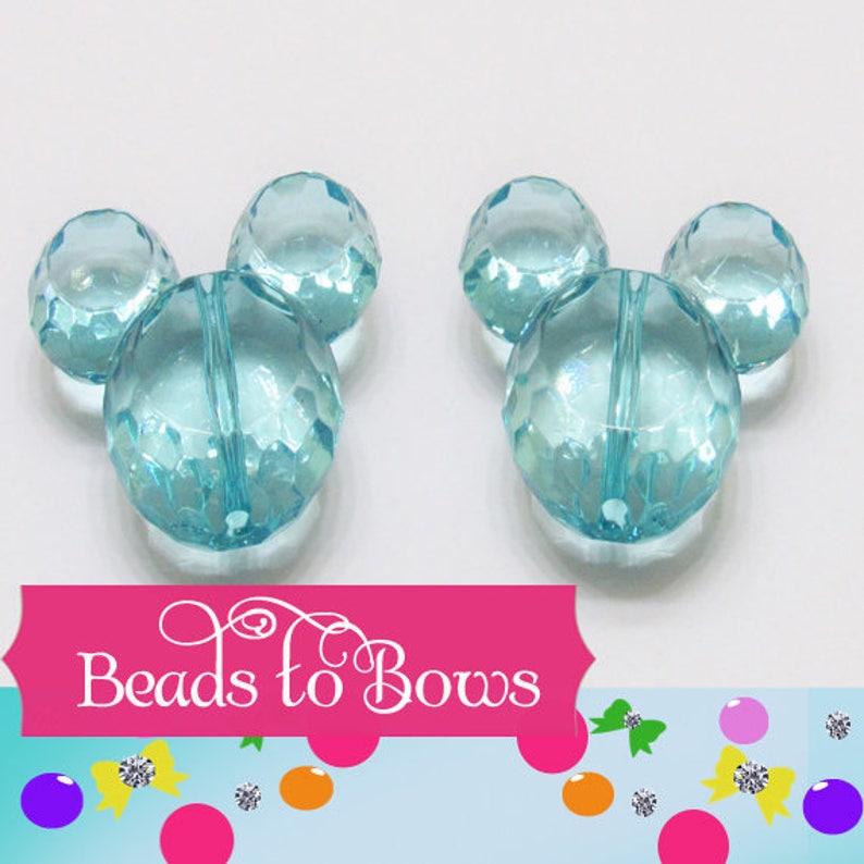 34mm Turquoise Mickey Minnie Mouse Bubblegum Beads Acrylic | Etsy