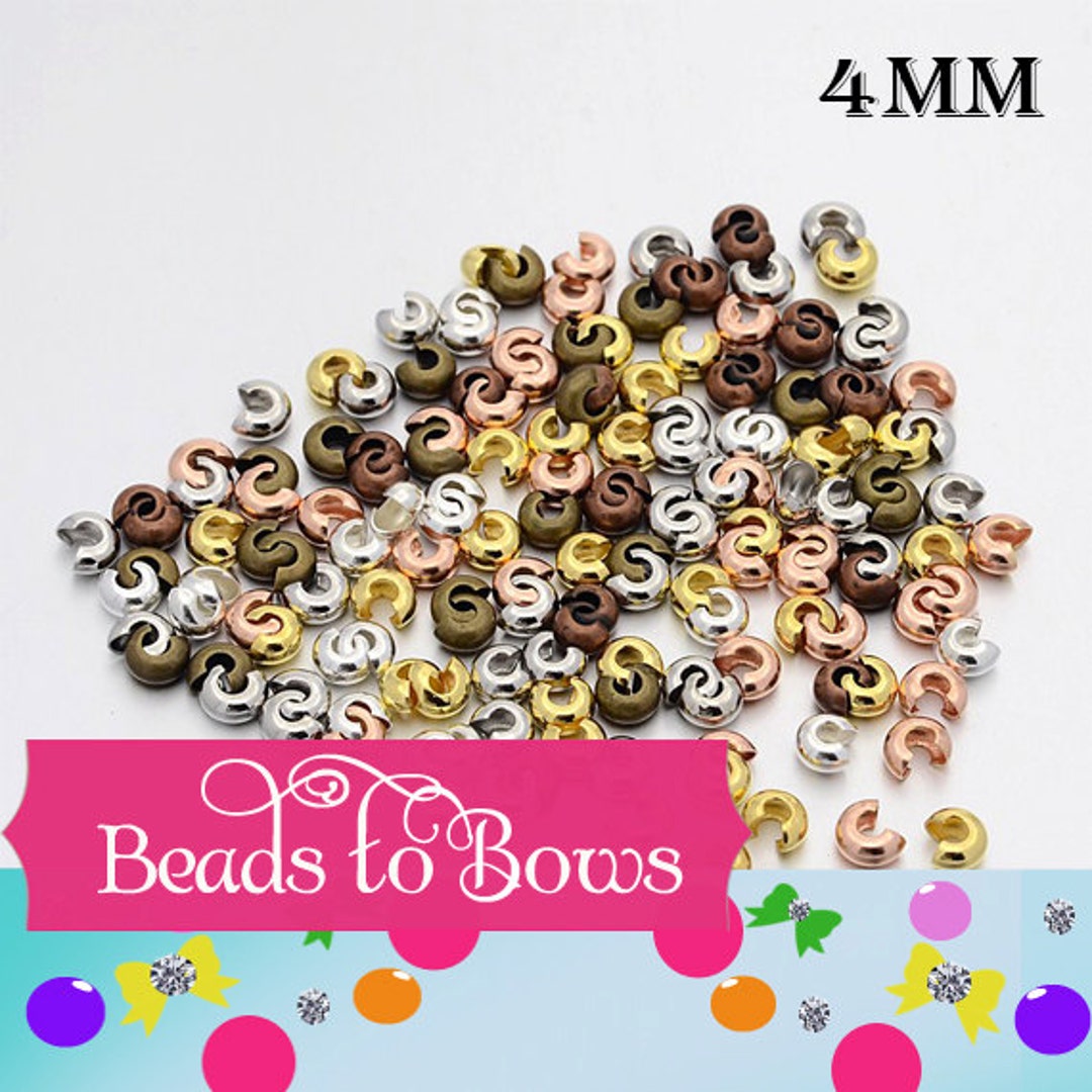 4mm Crimp Bead Covers Choose Gold, Silver, Antique Copper, Antique ...