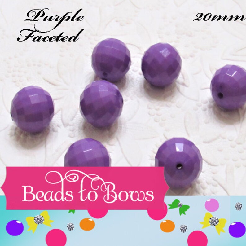 Spring Colors Faceted Bubblegum Bead 10 or 20 Chunky Beads - Etsy