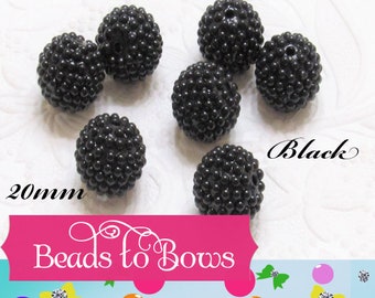 20mm Red Pearl Berry Rhinestone Beads, Bubblegum Pearl Bumpy Bead ...