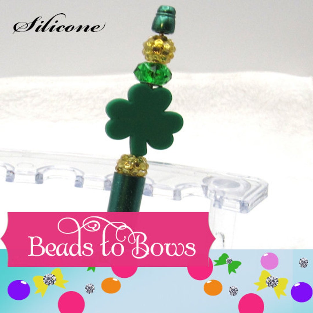 Shamrock Silicone Focal Beads, St Patricks Day Shamrock, Wristlet ...