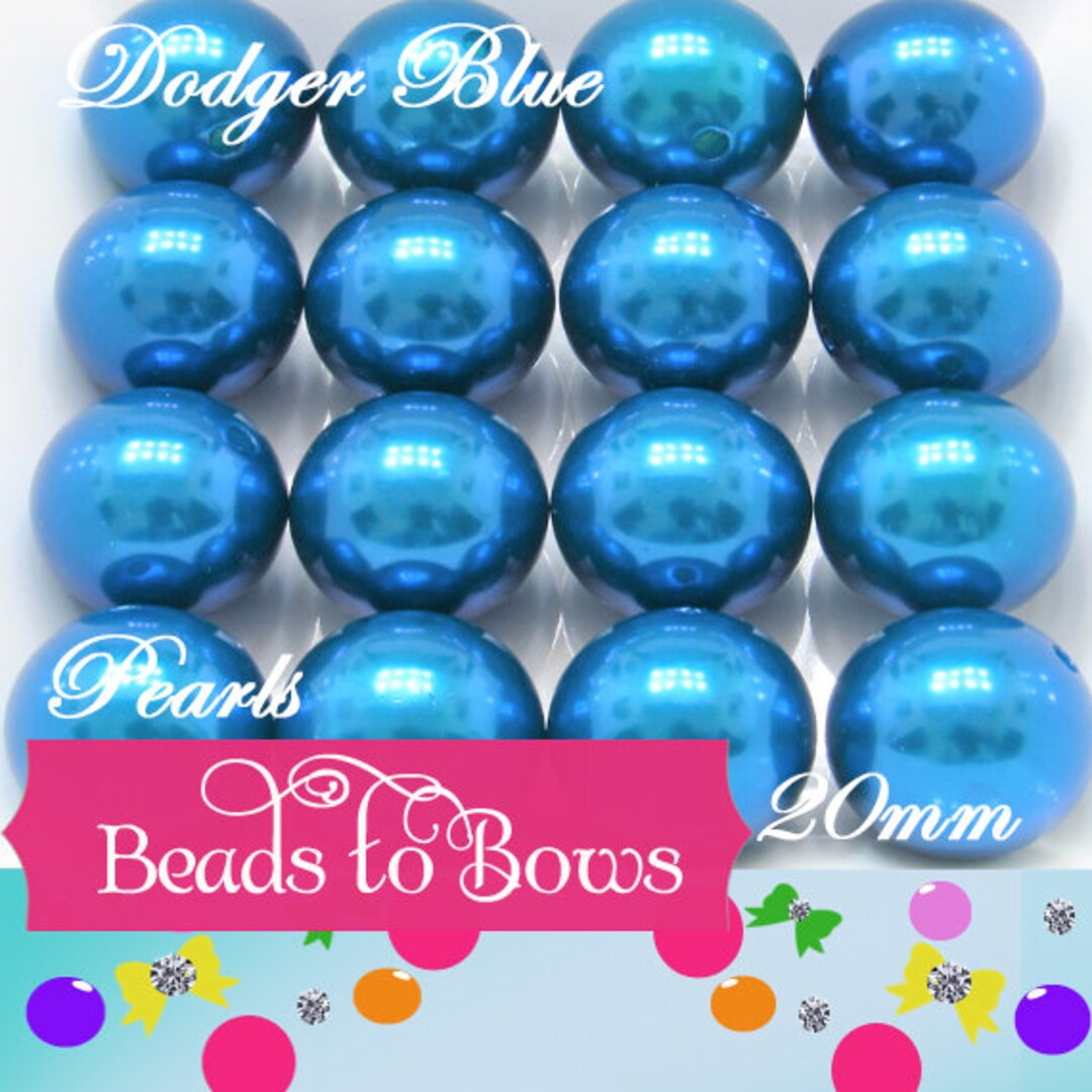 Sale 10 Count 1.99 20mm Dodger Blue Bubblegum Pearl Beads - Etsy