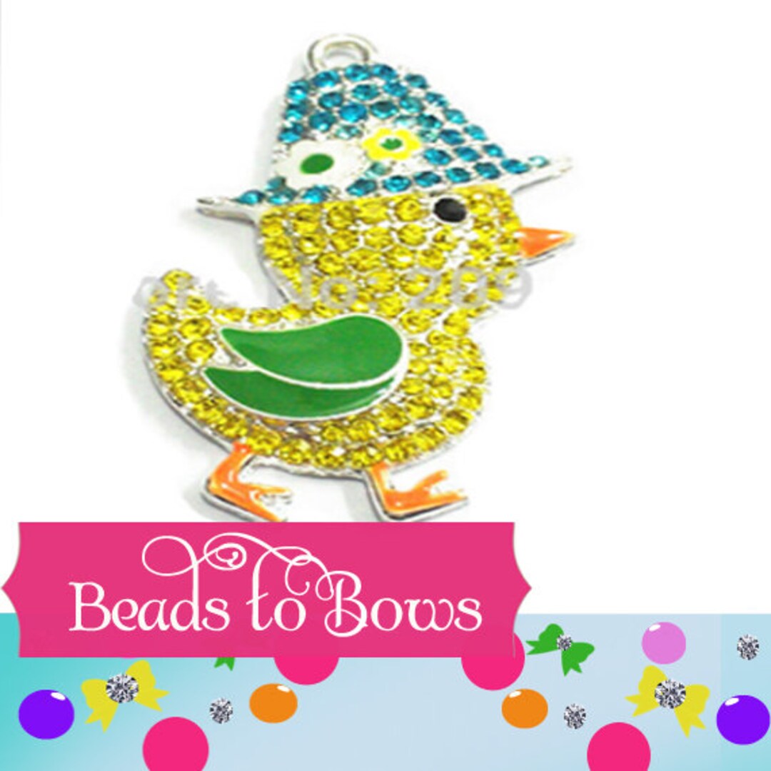 Sale 2.50 Precious Easter Chick Rhinestone Pendant, Chunky Easter ...