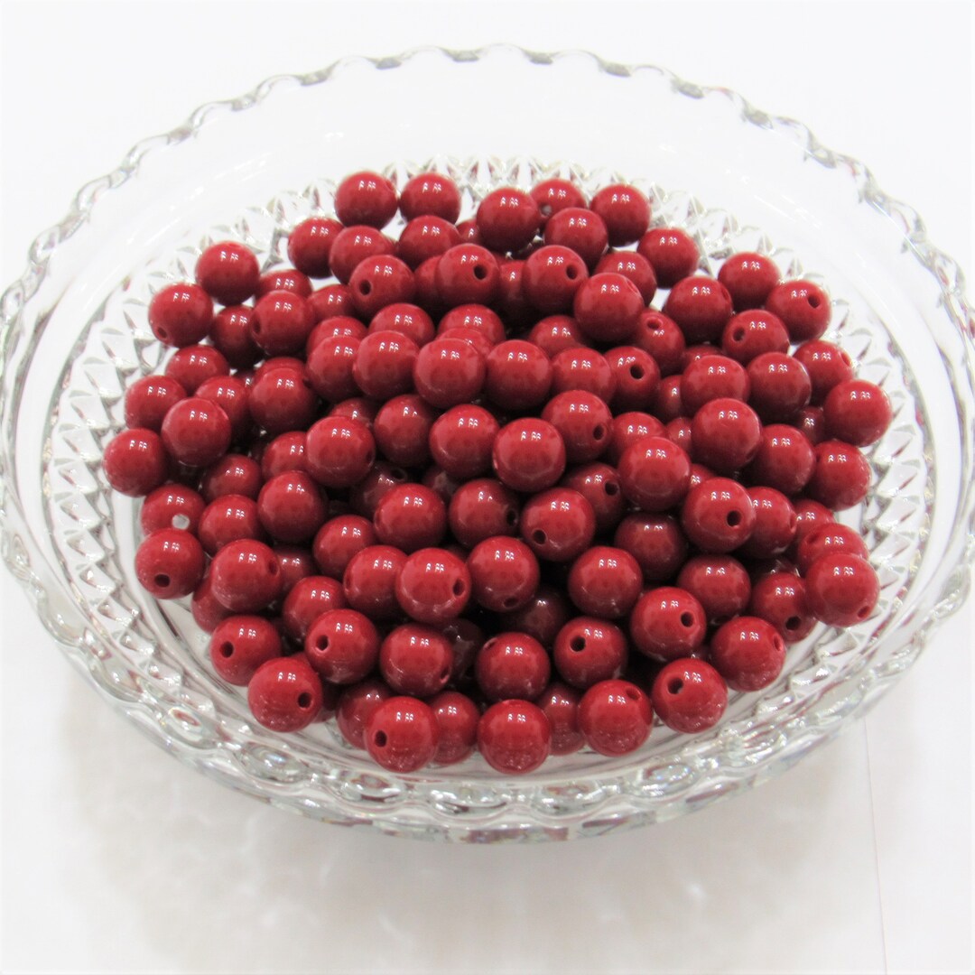 12mm Dark Red Bubblegum Beads, Round Bubblegum Beads, Chunky Acrylic ...