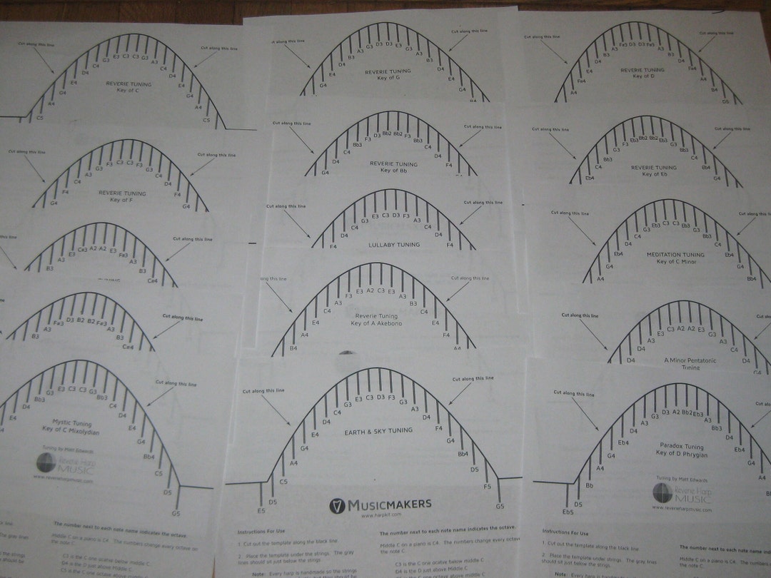 15 Tuning Sheets for Revrie Harp by Music Makers - Etsy