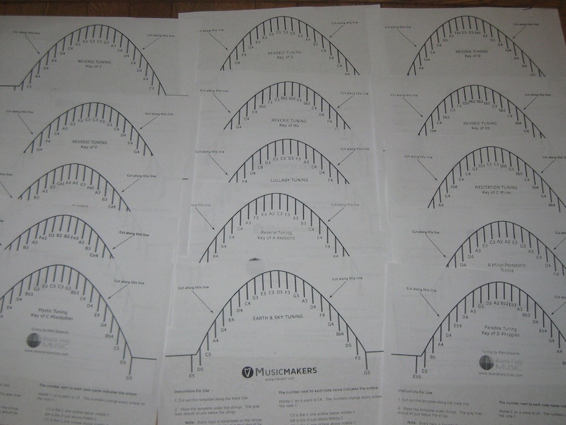 15 Tuning Sheets for Revrie Harp by Music Makers - Etsy