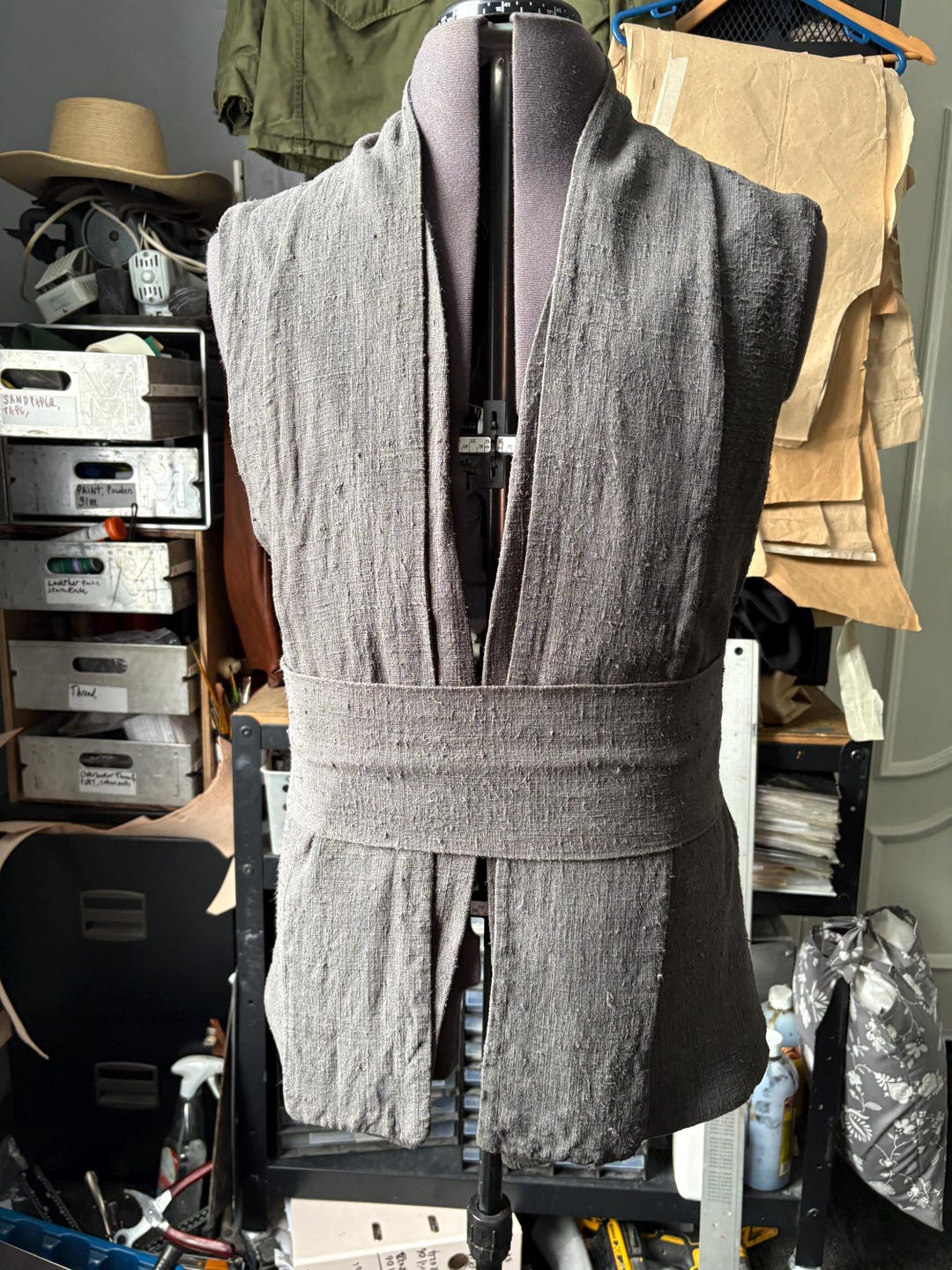 Luke Skywalker Raw Silk Grey Jedi Shirt Tunic and Sash | Obi-wan ...