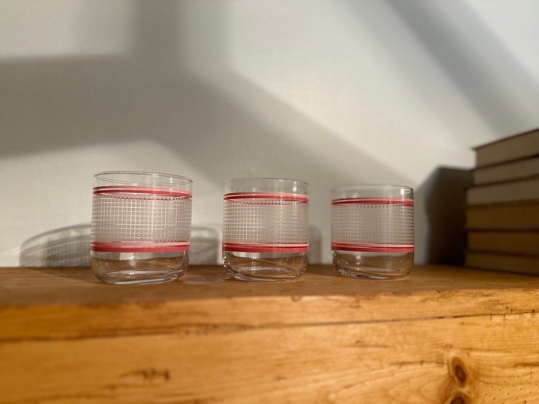 Vintage Libbey Juice Tumblers Pink Juice Glasses Set Of 3 Etsy