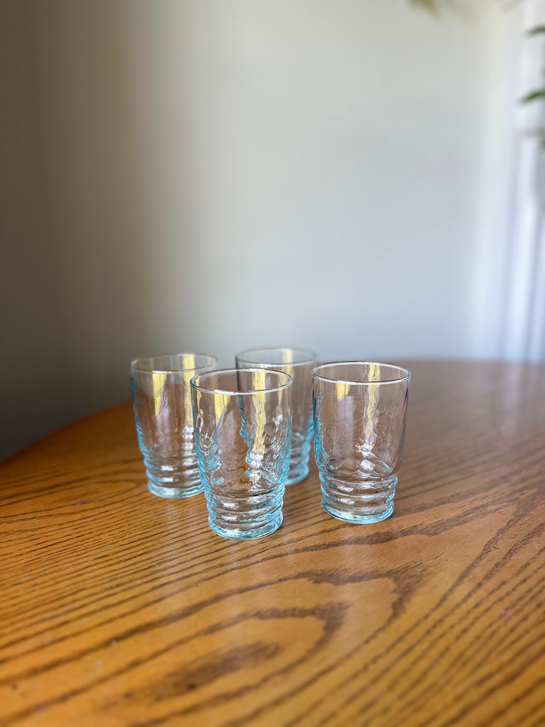 MCM Glass Tumblers, Libbey Aqua Blue Optic Swirl - Etsy