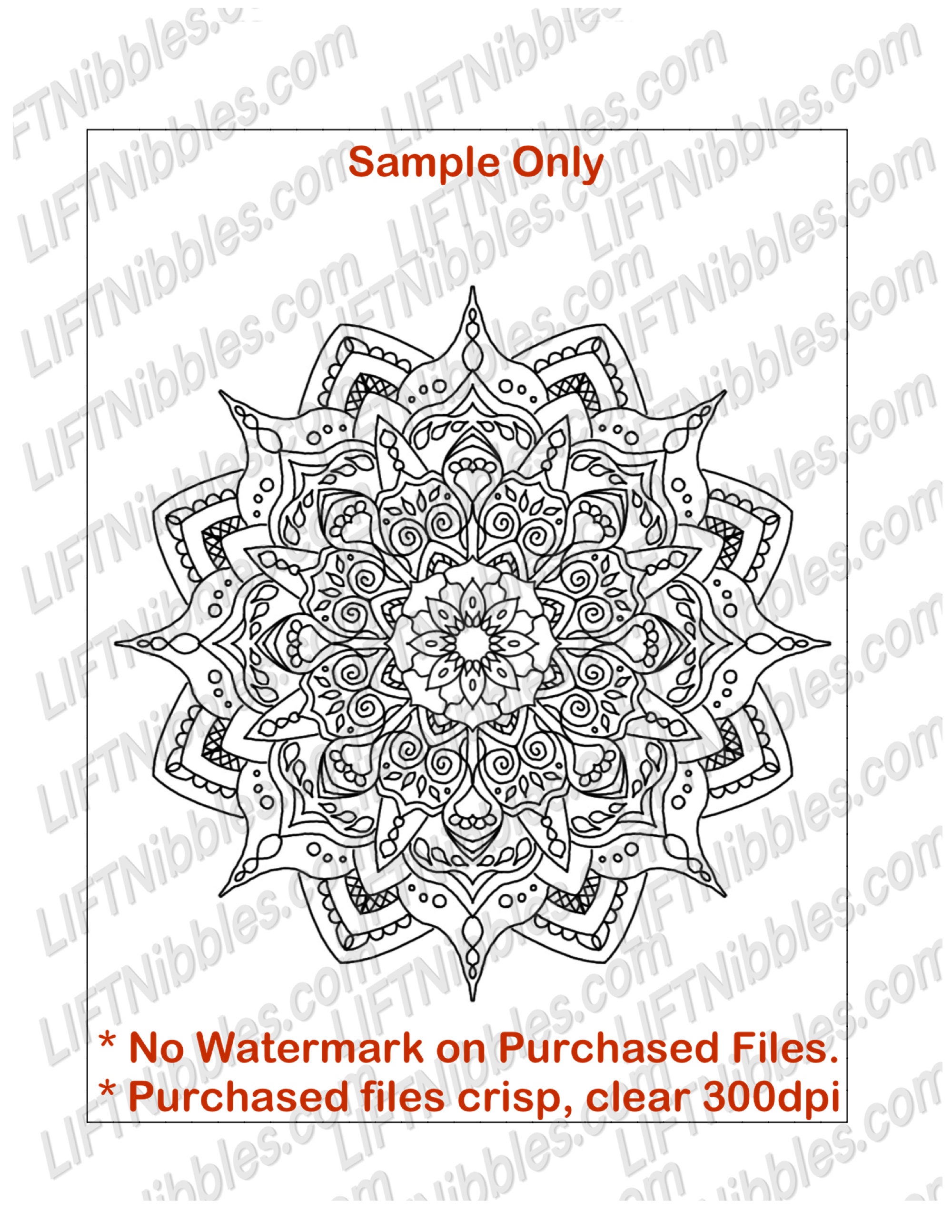 72 Pages Coloring Book, Mandala Meditations, PDF Instant Download ...