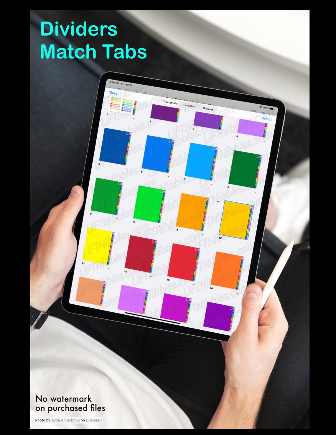 32 Tab Dividers, Digital Tabbed Page Dividers for Goodnotes, Notability ...