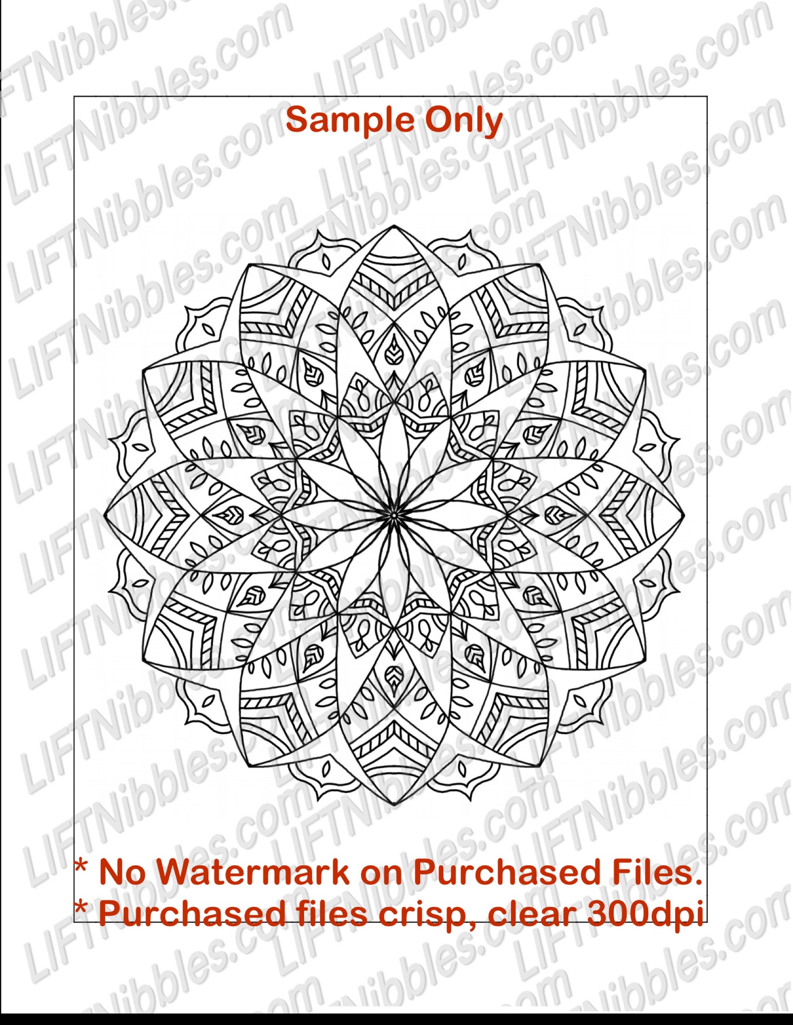 72 Pages Coloring Book, Mandala Meditations, PDF Instant Download ...