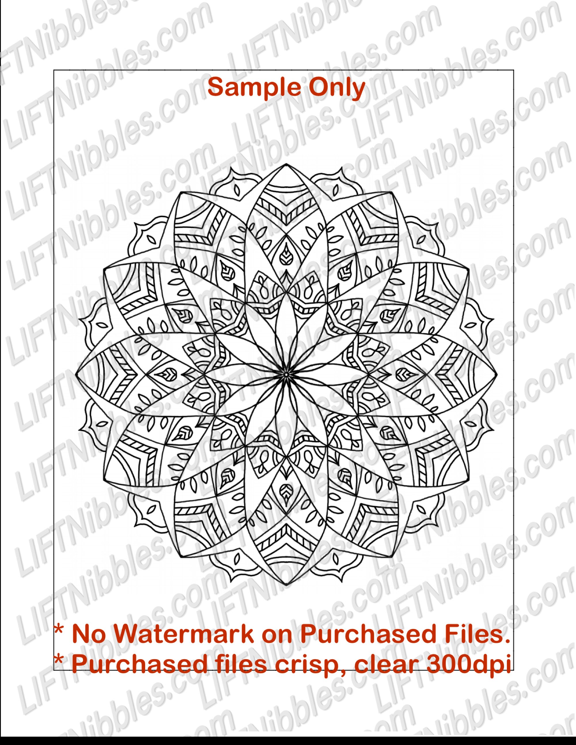72 Pages Coloring Book, Mandala + Meditations, PDF Instant Download ...