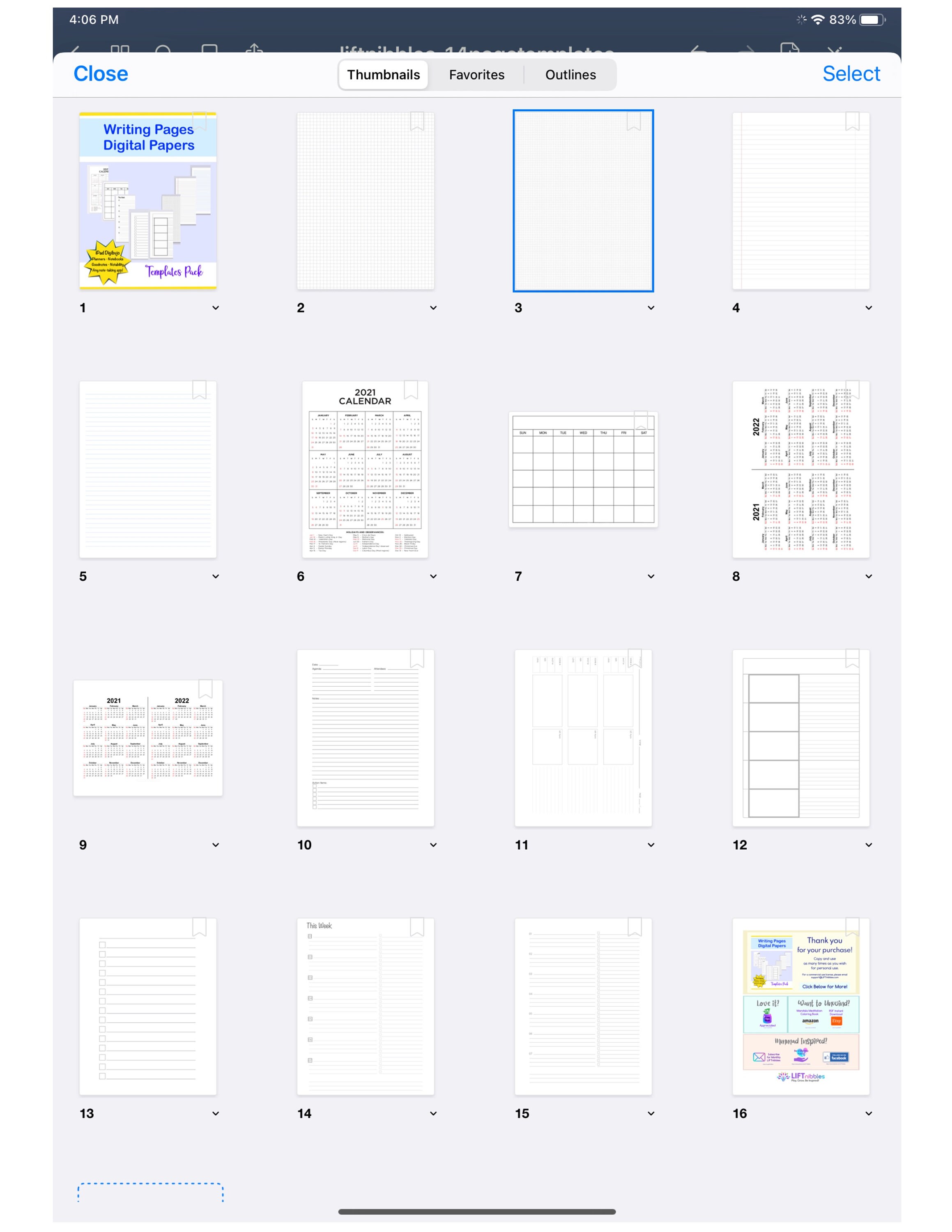 14 Blank Writing Pages Goodnotes, Notability, Template Pages, Instant ...