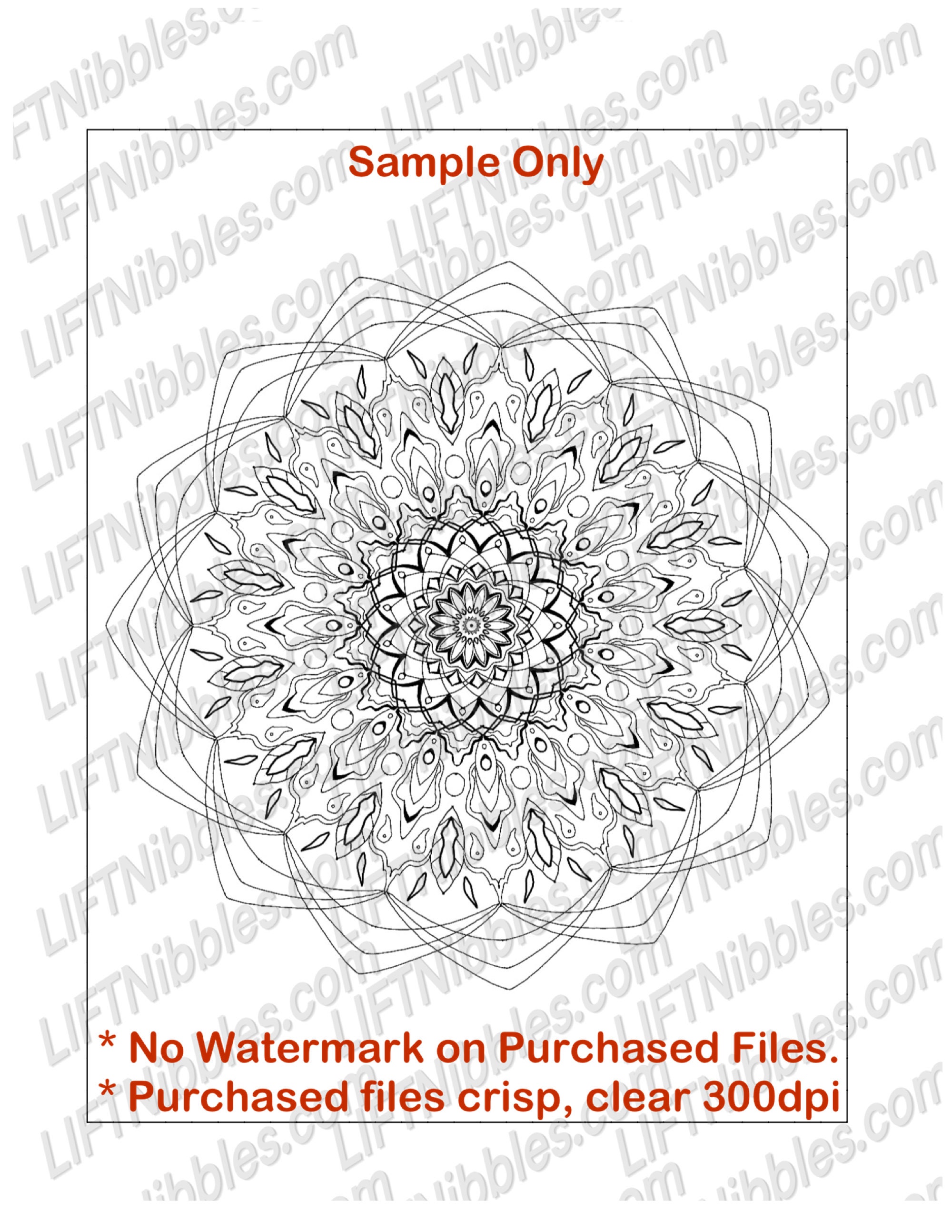 72 Pages Coloring Book, Mandala + Meditations, PDF Instant Download ...