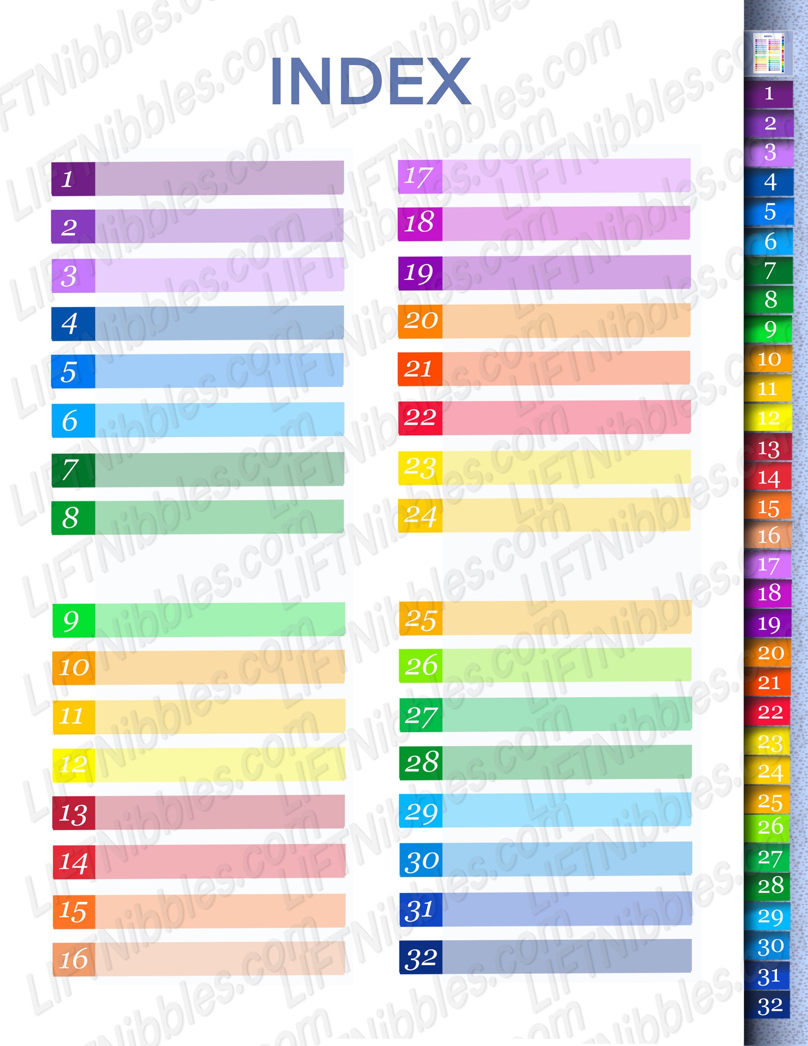 32 Tab Dividers, Digital Tabbed Page Dividers for Goodnotes, Notability ...