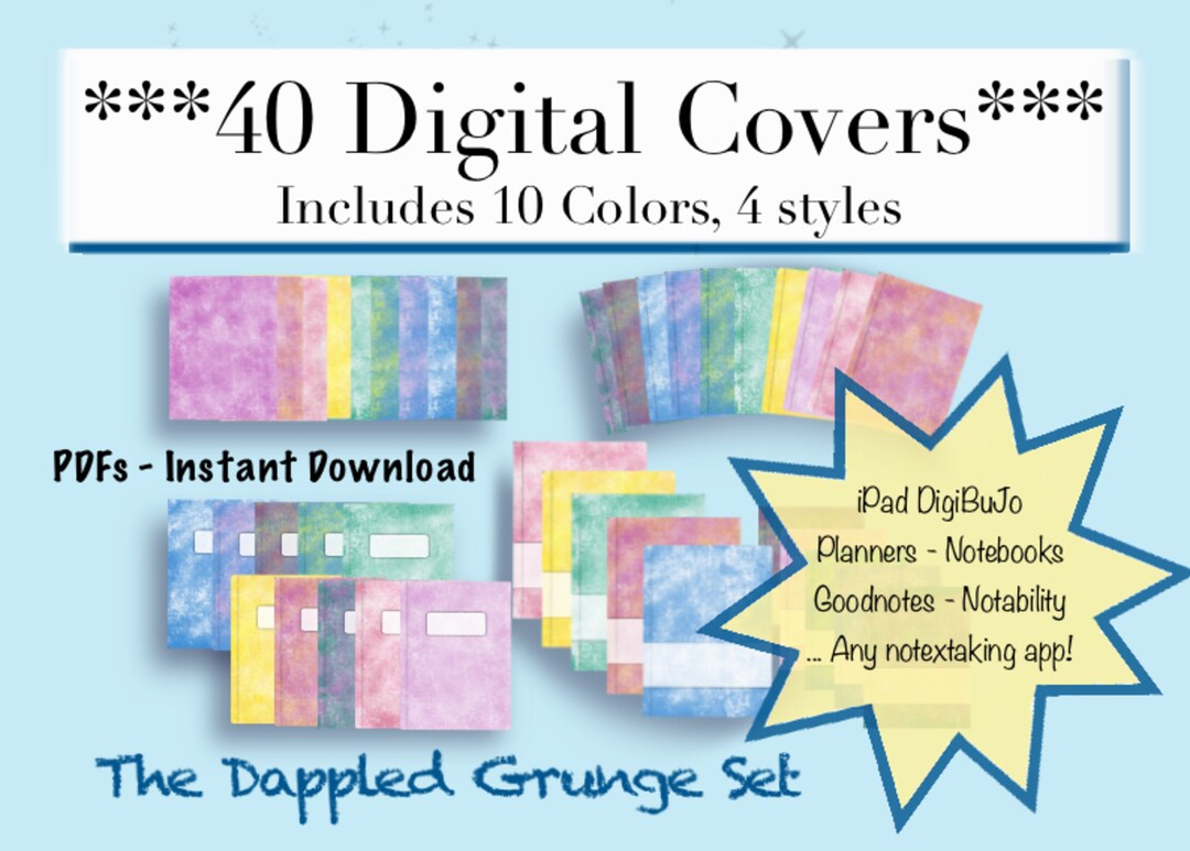 40 Digital Planner Covers, Digital Covers for Goodnotes, Individual PDF ...