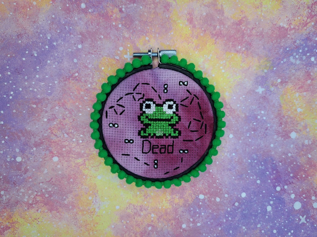 Silly Derpy Frog and Flies Cross Stitch in 3-inch Hoop - Etsy