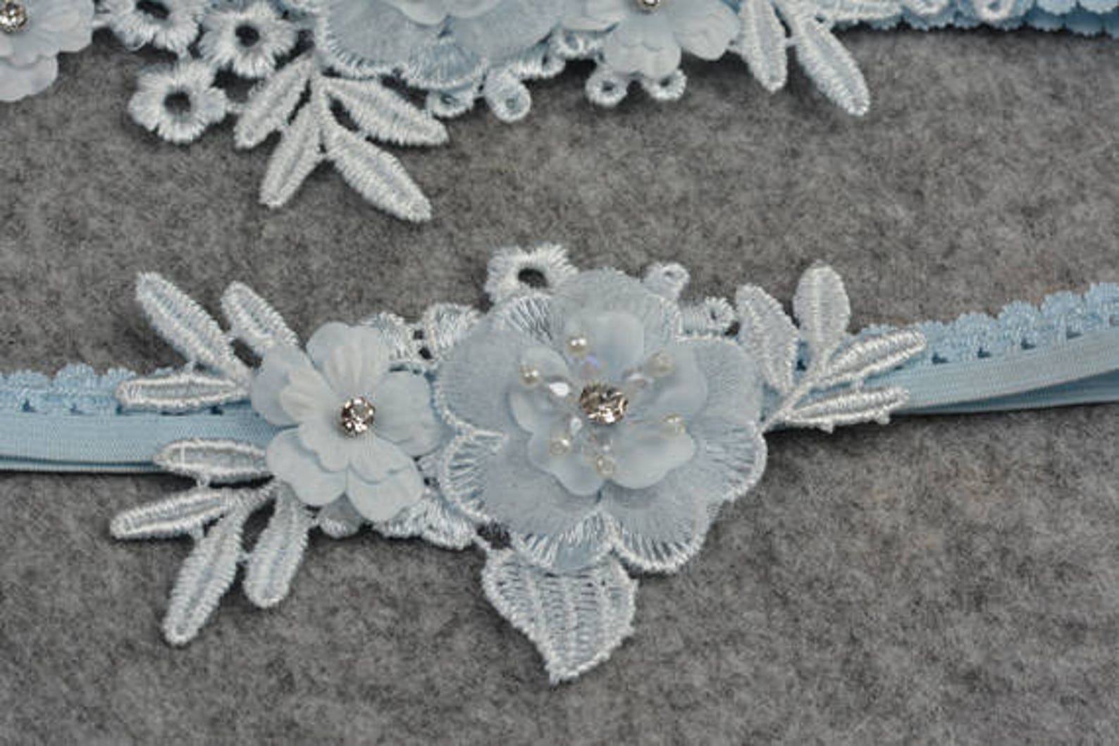 Light Blue Bridal Garter Something Blue Garter Wedding | Etsy