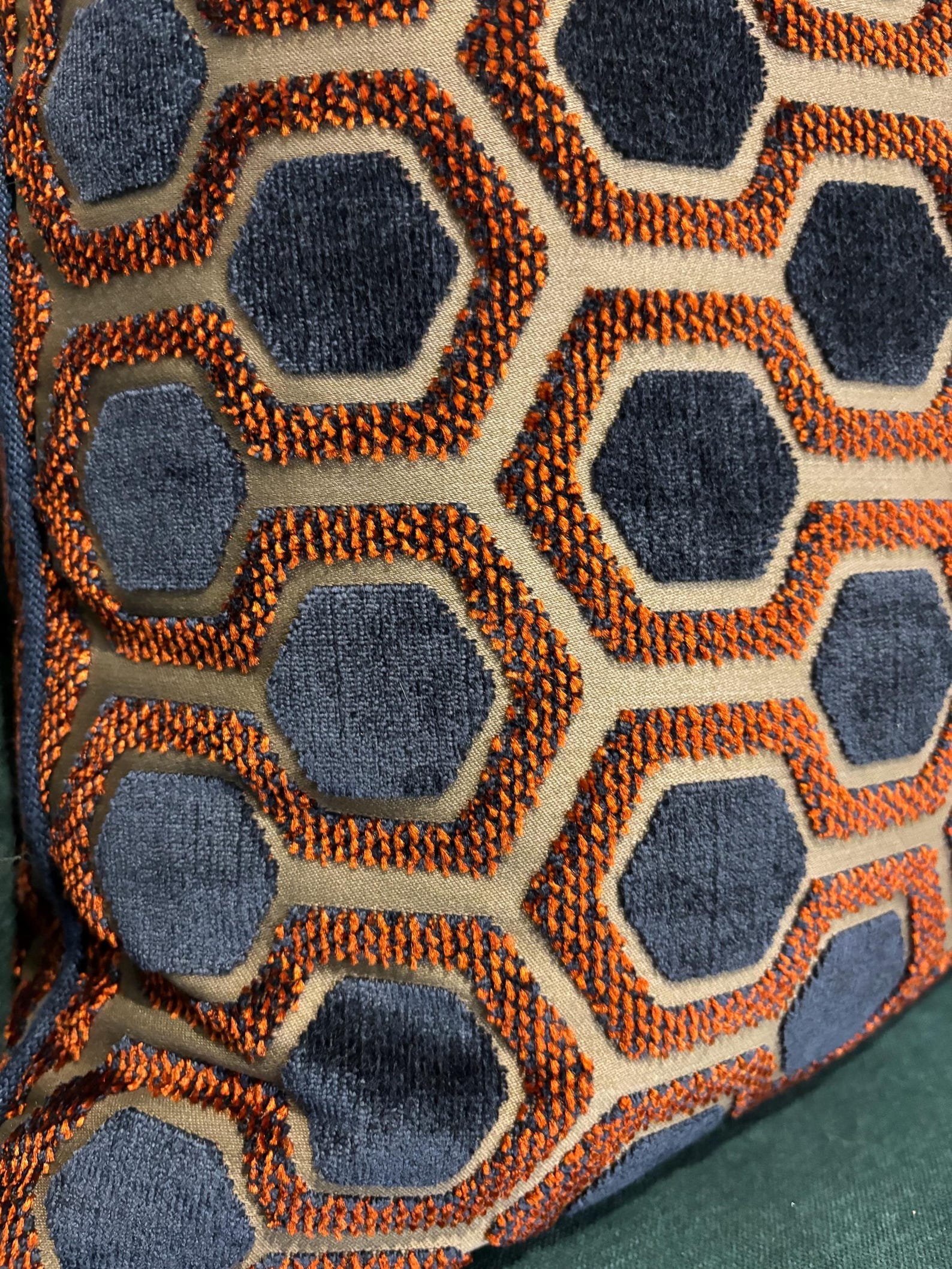 Blue and Brown Hexagon Pattern Pillow Cover 20x20 - Etsy