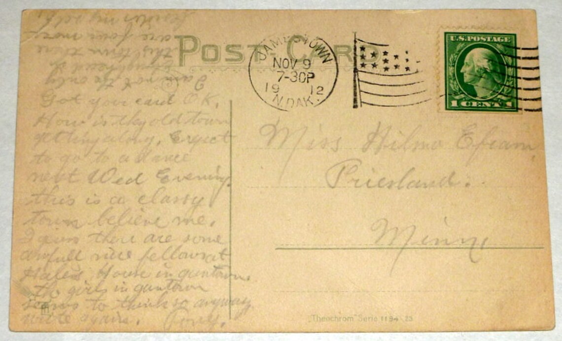 Antique 1912 Romantic Sepia Postcard Kissing is No Sin - Etsy