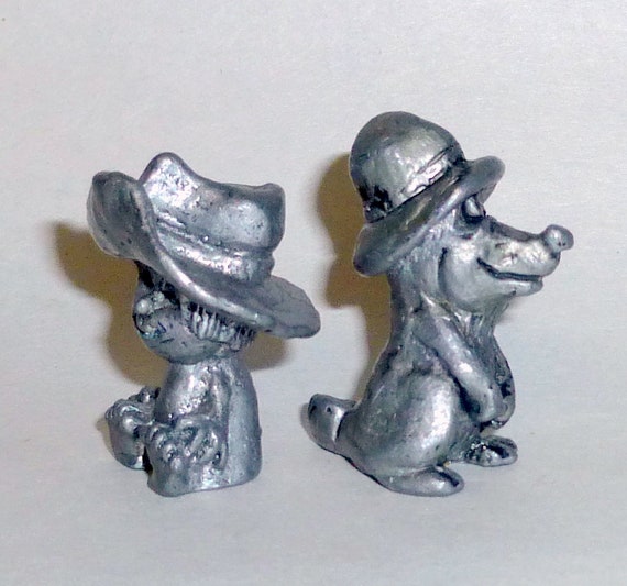 Two Vintage Pewter Miniature 1.5 Figurines Girl in | Etsy
