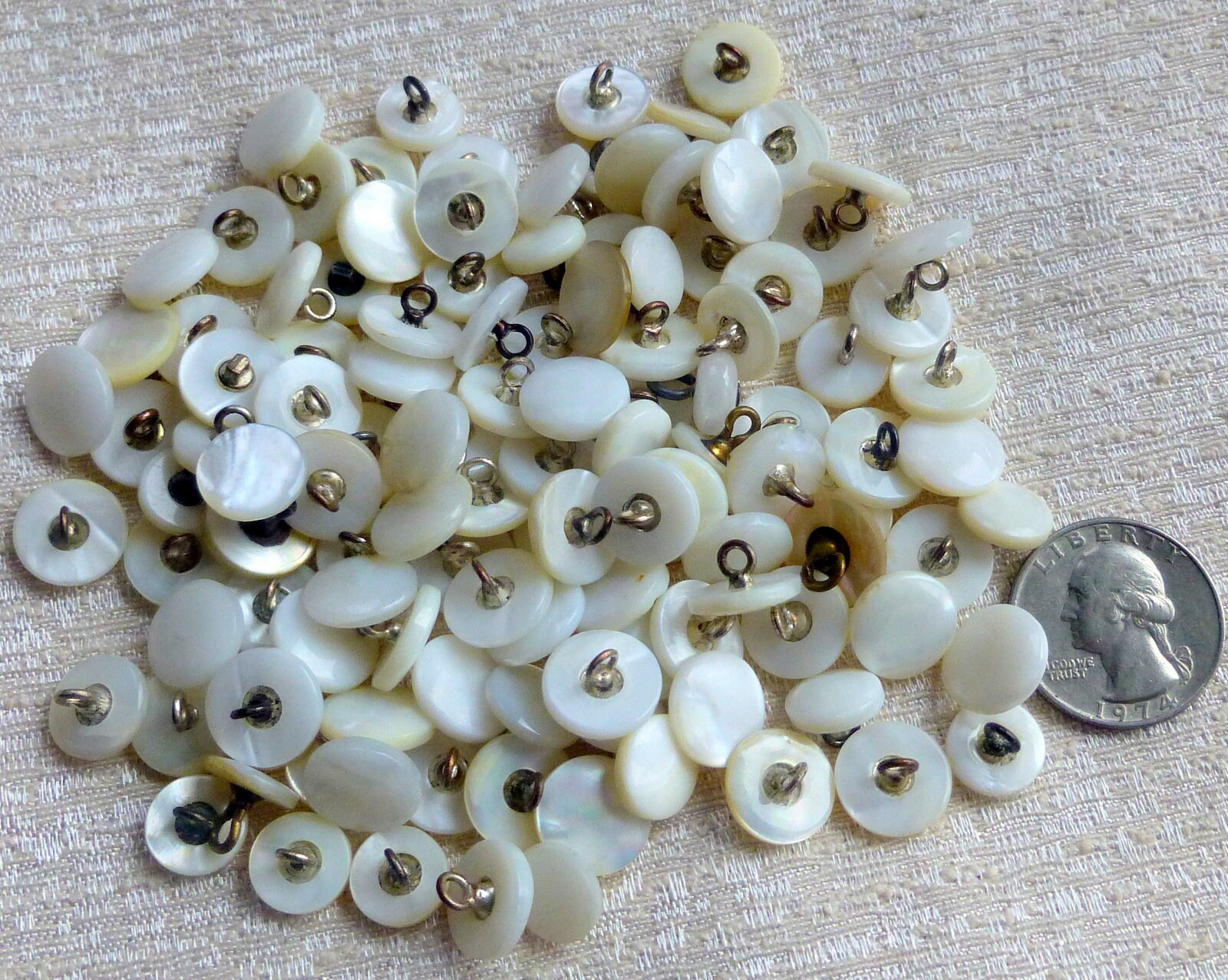 Lot of 121 Vintage 13mm to 10mm White MOP Buttons Loop Shanks - Etsy