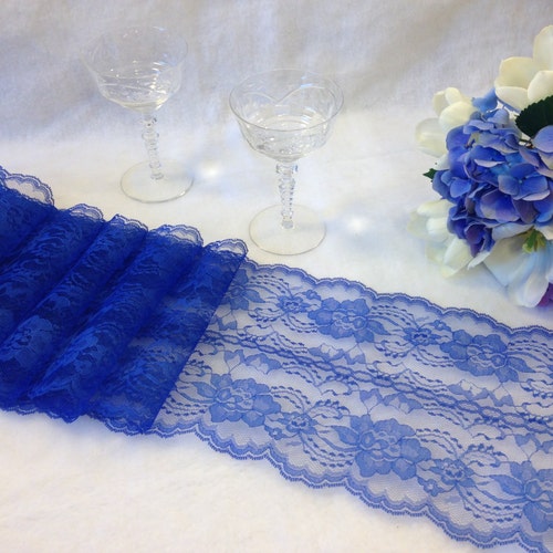 Royal Blue Lace Wedding Table Runner - Etsy