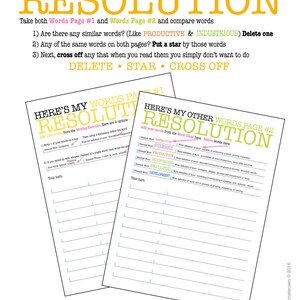One Word Resolution Self Paced Digital Guidebook editable ONE PERSON ...