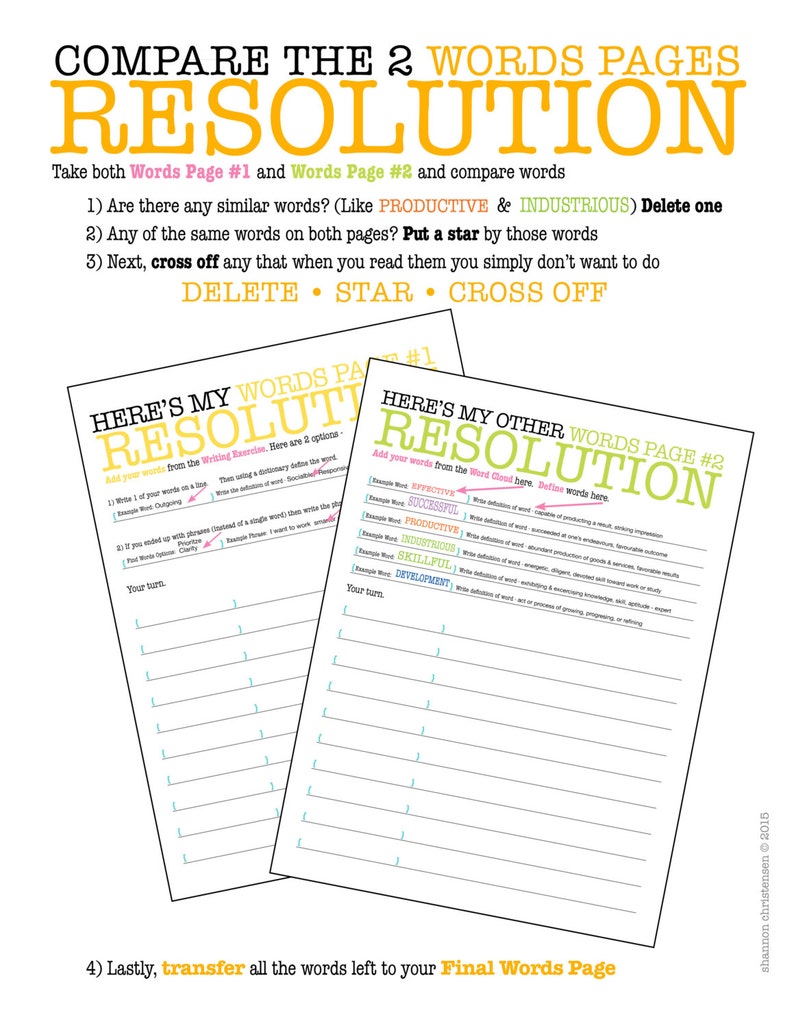 One Word Resolution Self Paced Digital Guidebook editable ONE PERSON ...
