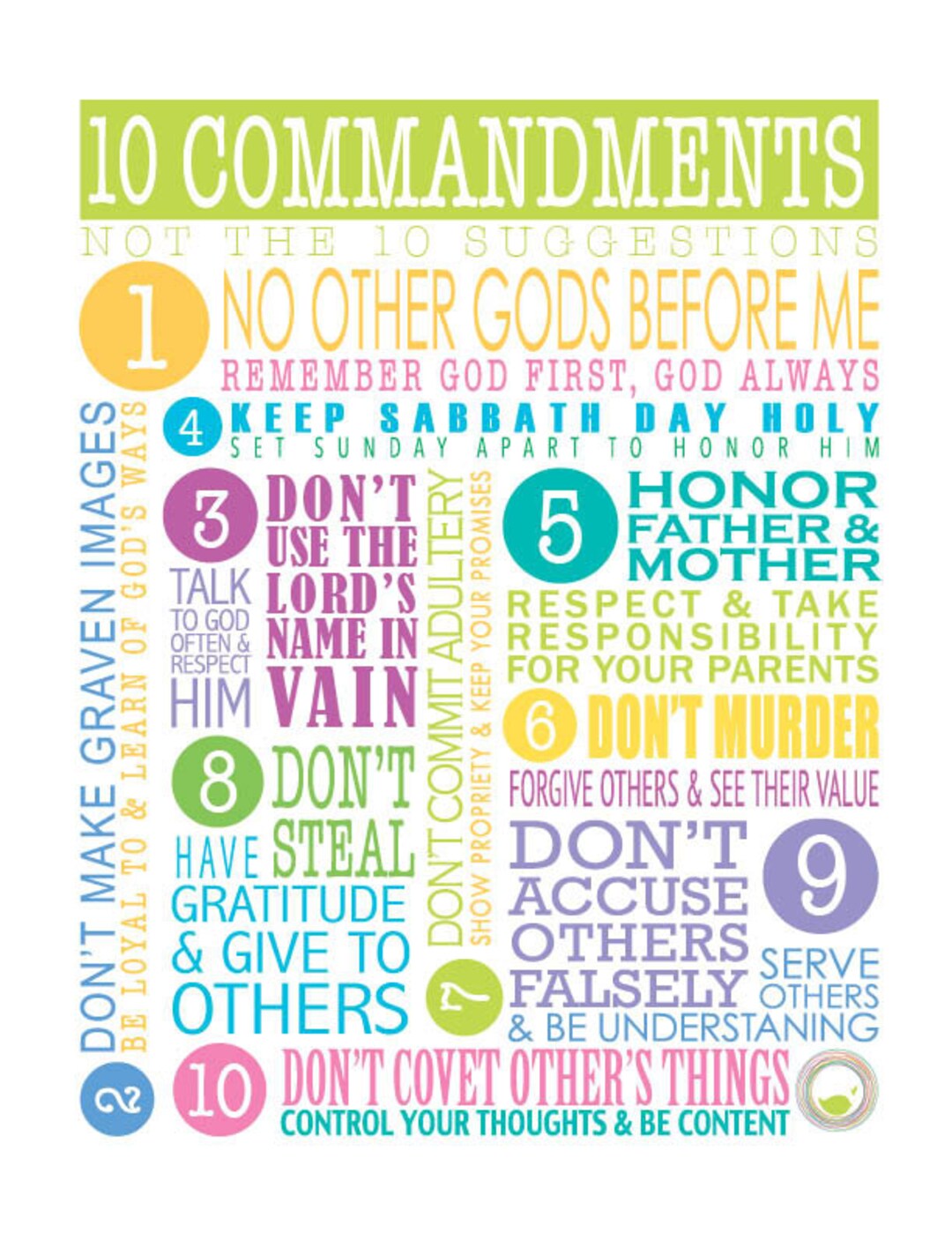 PRINT • 10 Commandments - Dos & Don'ts - Etsy