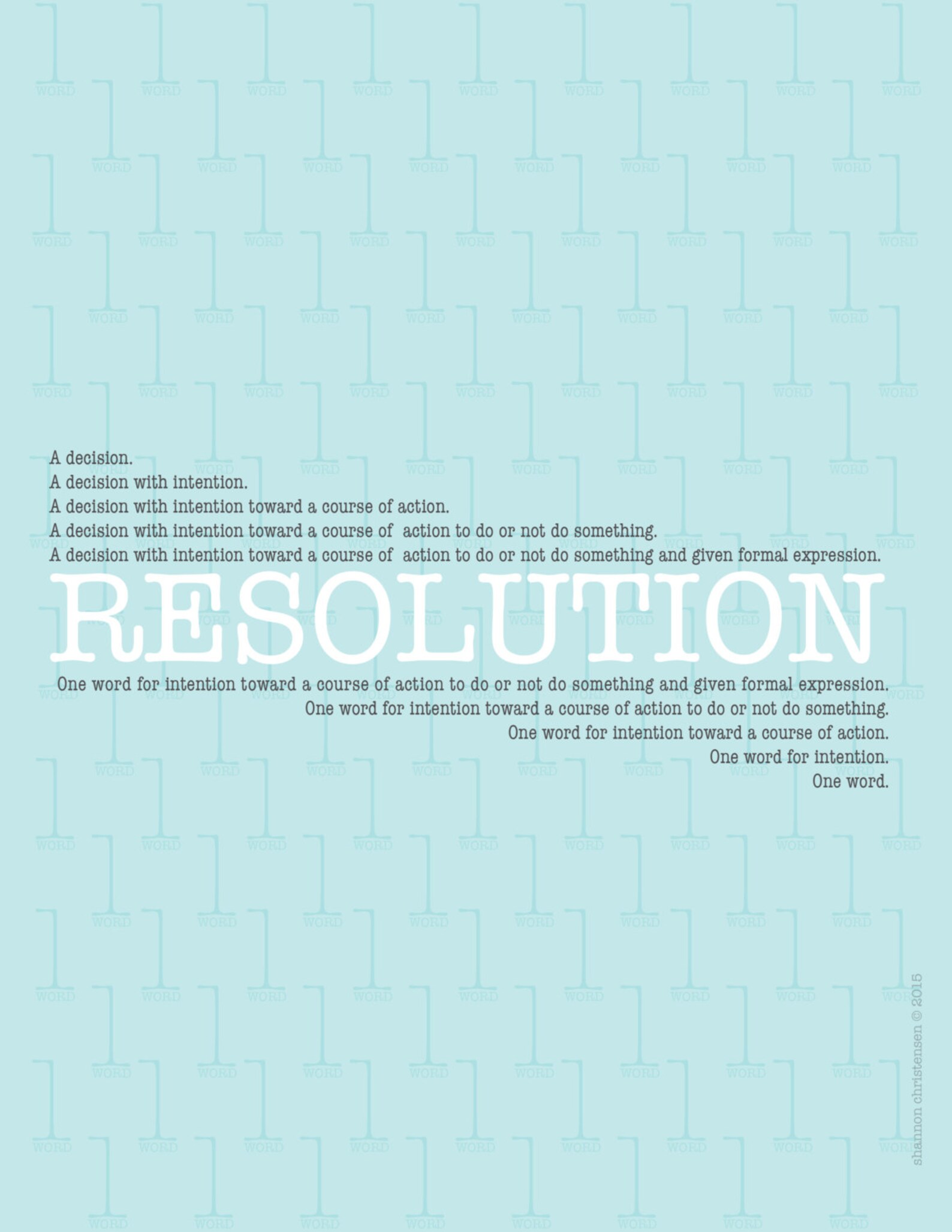 One Word Resolution Self Paced Digital Guidebook editable ONE PERSON ...