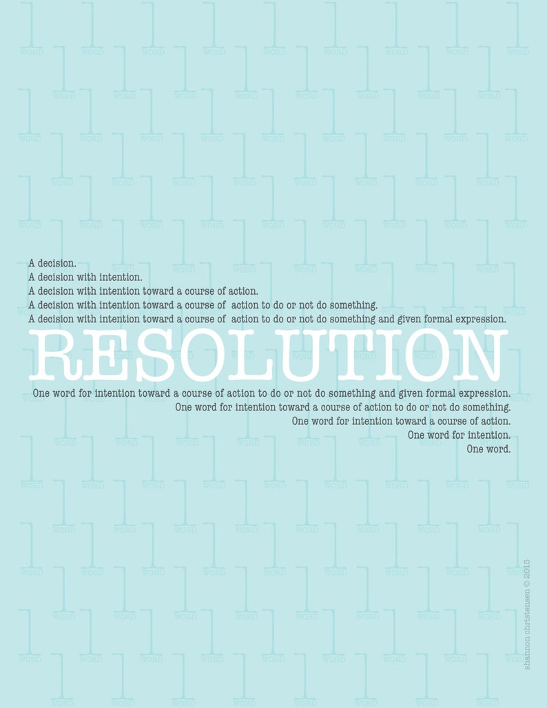One Word Resolution Self Paced Digital Guidebook (editable) ONE PERSON ...
