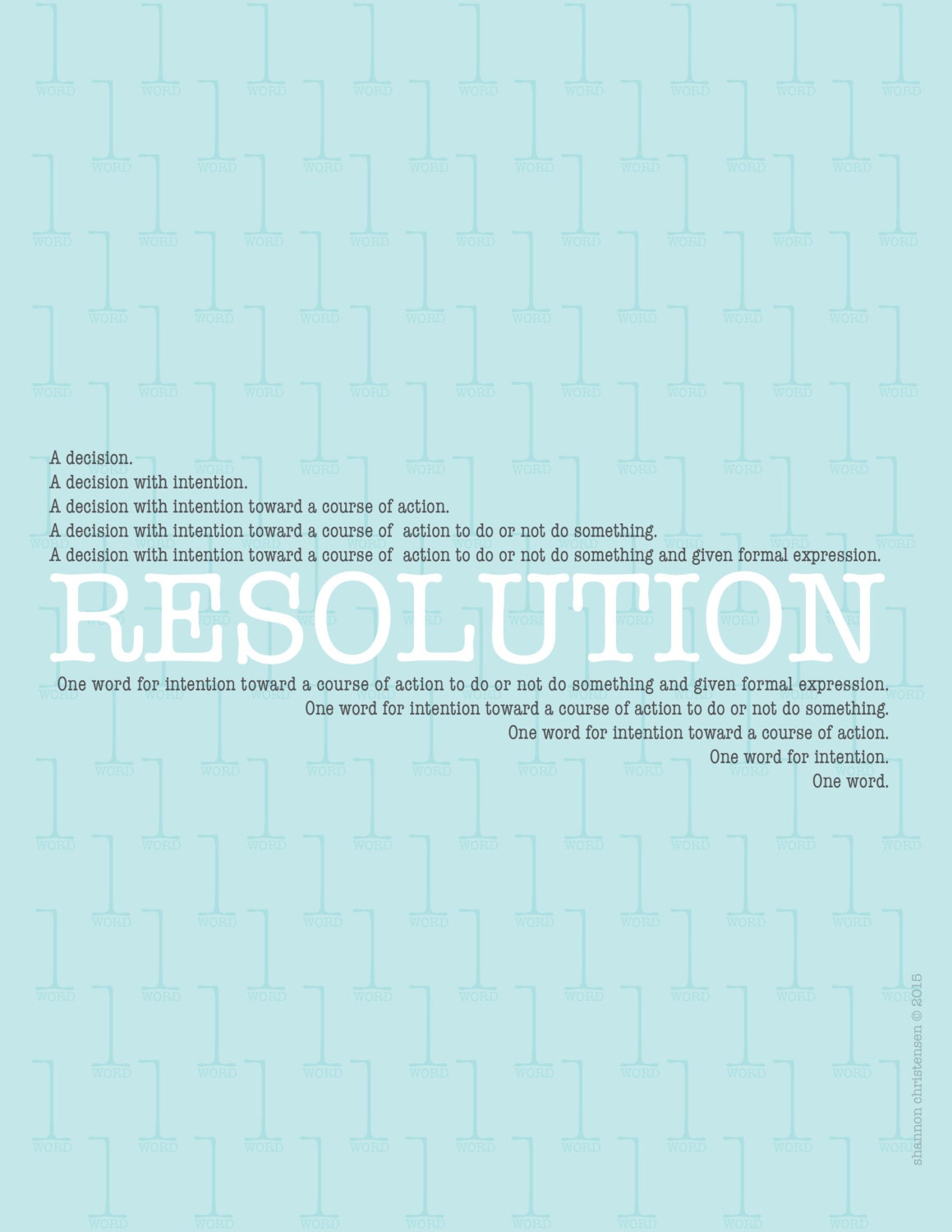 One Word Resolution Self Paced Digital Guidebook editable ONE PERSON ...