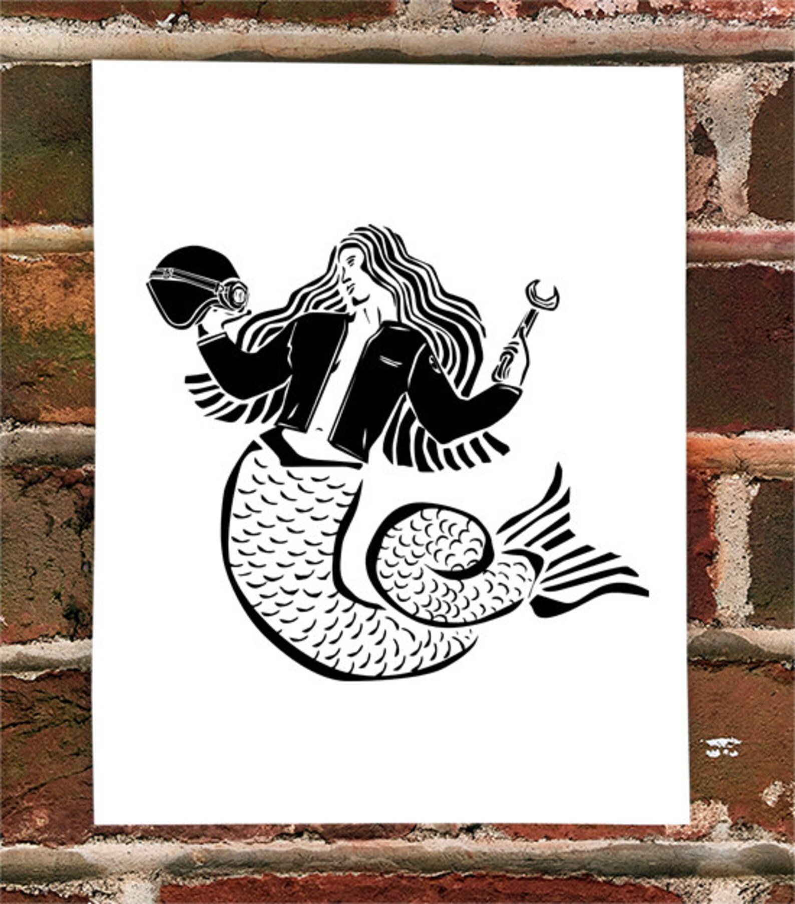 Killerbeemoto: Mermaid Motorcycle Mechanic Motorcycle Print 1 of 50 - Etsy