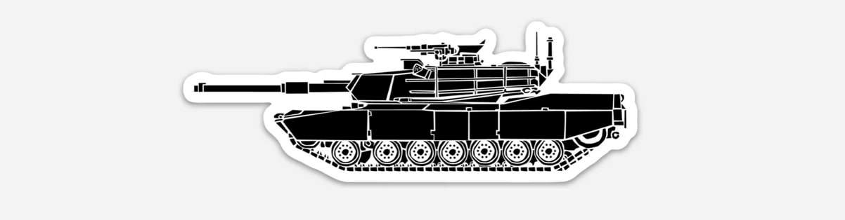 Killerbeemoto: M1 Abrams Modern Tank Vinyl Sticker Hand Drawn ...
