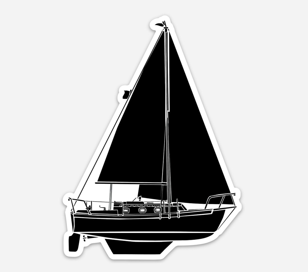 Killerbeemoto: Com-pac 27/3 Sail Boat Vinyl Sticker Illustration - Etsy