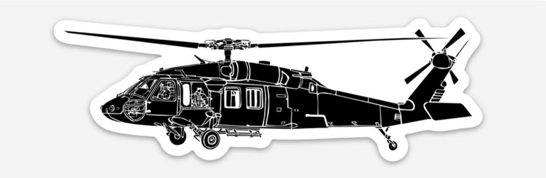 Killerbeemoto: UH-60 Black Hawk Helicopter Vinyl Sticker Illustration ...