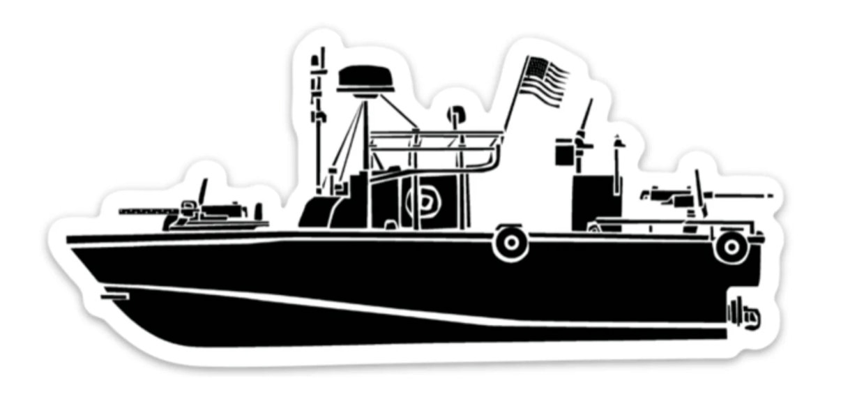 Killerbeemoto: Vintage River Patrol Boat Vinyl Sticker Illustration - Etsy