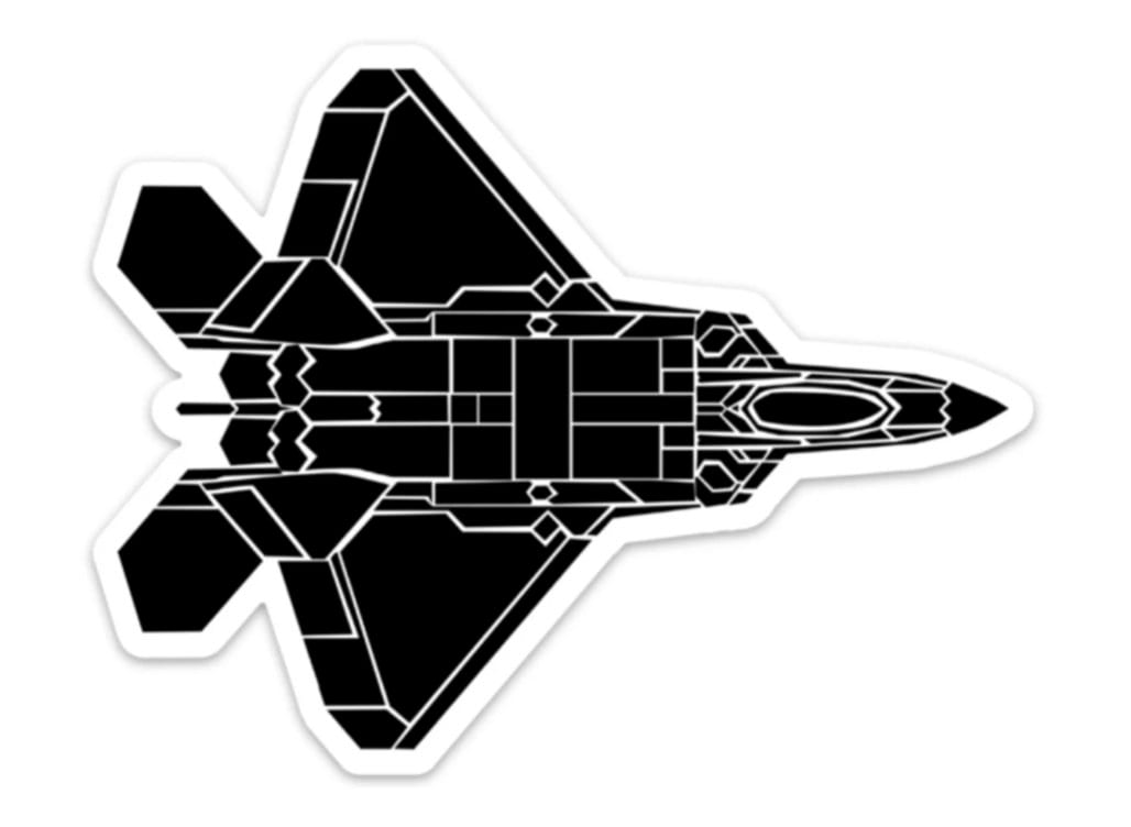 Killerbeemoto: F22 Raptor Fighter Jet Vinyl Sticker Illustration - Etsy