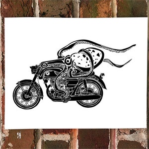 Killerbeemoto: Dangerous Octopus on "bomber" Cafe Racer Motorcycle ...