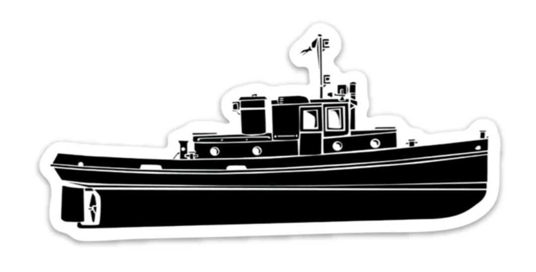Killerbeemoto: Vintage Tug Boat Vinyl Sticker Illustration - Etsy